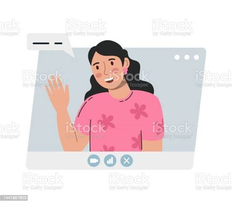 가상 원격 작업 여자 사무실 동료와 함께 창 온라인 원격 화상 회의 벡터 그림은 흰색 배경에 격리되어 있습니다 노트북에 대한