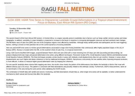 Pdf Insar Time Series To Characterize Landslide Ground Deformations In A Tropical Urban