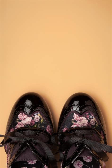 Ruby Shoo Daisy Floral Laarsjes In Zwart Shop Bij Topvintage