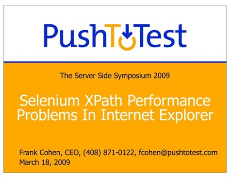 selenium xpath performance problems in ie ppt free download