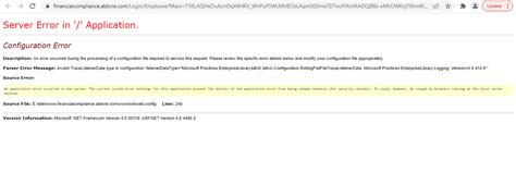 I Am Getting This Below Configuration Error While Accessing Prod Site