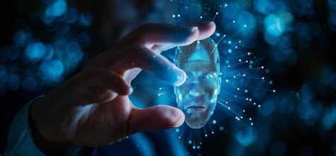 Premium Photo Women39s Finger Touch Biometric Scanning Digital Hologram And Data Access