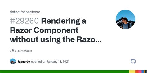 rendering a razor component without using the razor language · issue