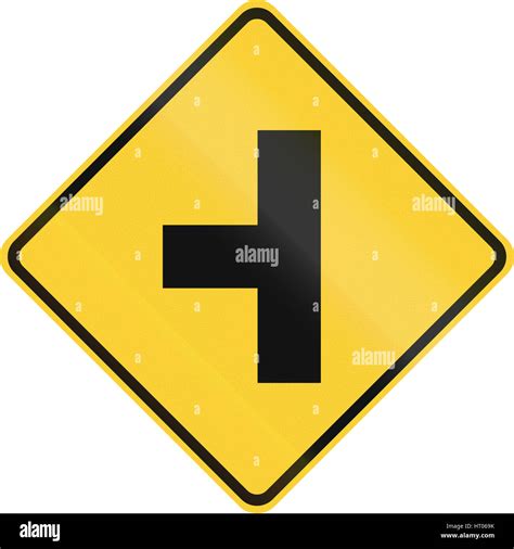 United States MUTCD Warning Road Sign T Intersection Stock Photo Alamy