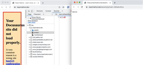 Page Fails To Load Docosaurus · Issue 3305 · Facebookreact Native Website · Github