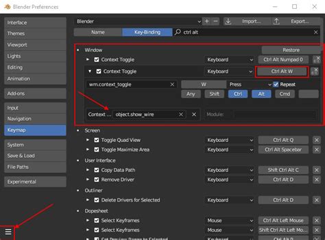 Using Keymap To Set Wireframe Mode One Object Alone Blender Stack