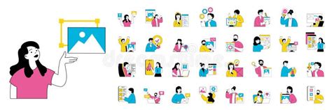 Design And Development Concept With People Situations Mega Set In Flat Web Design Stock Vector