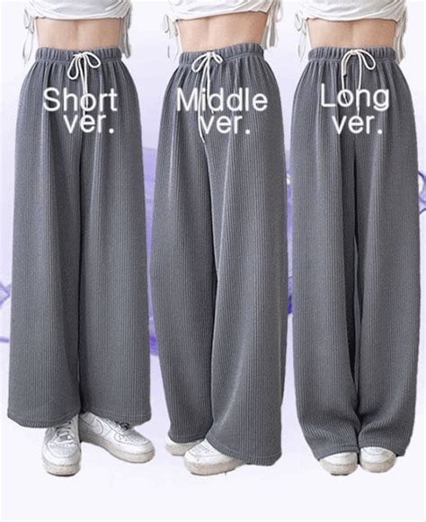 인생핏 ️숏기본롱버블 골지 와이드 Pt 니트 골덴 밴딩 팬츠 바지 트레이닝 운동복 일자 허얇골넓 여리여리 봄 키작녀 키큰녀 기장선택 남녀 남여 공용 에이블리