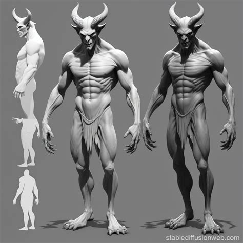 Reference Sheet For Mythical Demonic Character Stable Diffusion Online