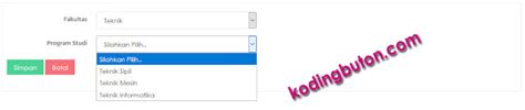 Membuat Combobox Bertingkat Pada PHP Dan MySQL Filter Prodi