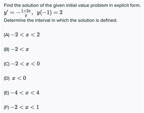 Solved Find The Solution Of The Given Initial Value Problem Chegg Com