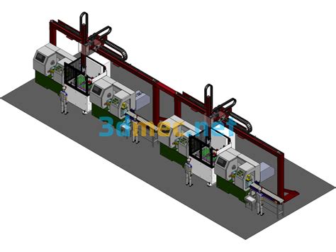 Truss Robot Automatic Loading And Unloading CNC Workshop 3D Model