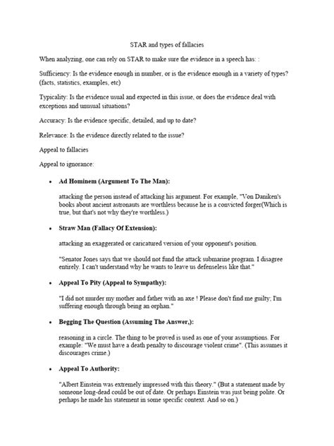 Star Ethos Patos And Fallacies Pdf Fallacy Logic