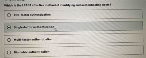 solved which is the least effective method of identifying and