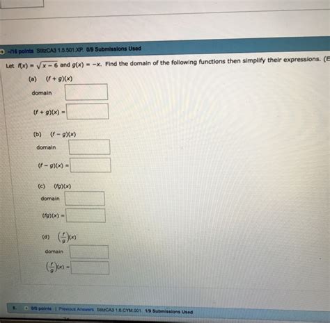 Solved Let Fx Square Root X 6 And Gx X Find The