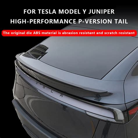 Carbon Fiber Spoiler Tesla Model Y Body And Trim Matte Surface Rszx Real