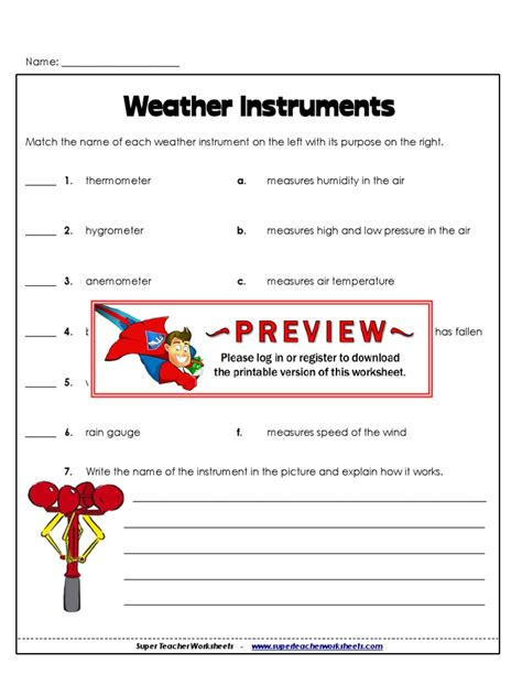 Weather Instruments Super Teacher Worksheets Pdf Branches Of Worksheets Library