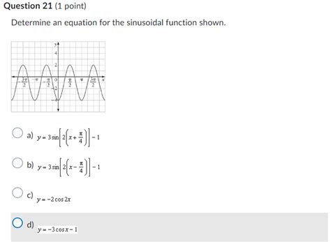 solved question 21 1 point determine an equation for the