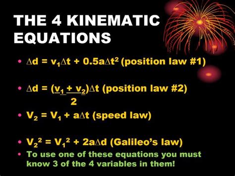 Position Laws Kinematic Equations Ppt Grade Physics Power Point