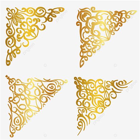 Golden Corner Vector Hd Images Vector Golden Vintage Corner Element