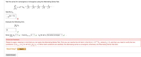 Solved Test The Series For Convergence Or Divergence Using