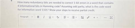 solved how many redundancy bits are needed to correct 1 bit