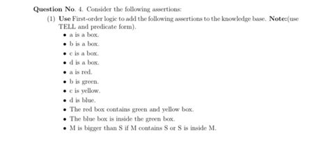 Question No 4 Consider The Following Assertions