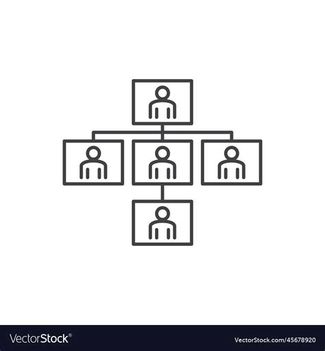 Hierarchy Structure Icon Outline Sign For Mobile Vector Image