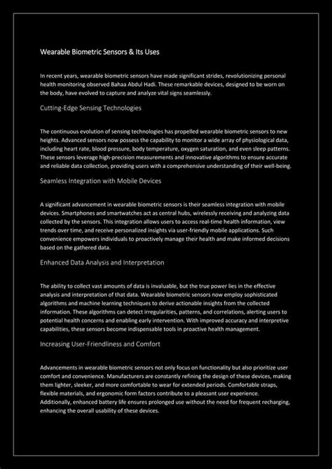 Wearable Biometric Sensors And Its Uses Pdf