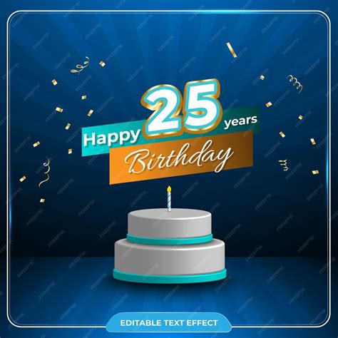 Modelo De Cartaz De Aniversário De 25 Anos De Celebração Vetor Premium