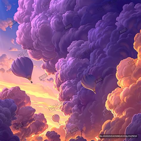Ai创作图3d风景膨胀图案 蓝紫色插画画面 梦想象世界梦幻插画 梦幻场景插画 梦幻紫色云彩 幻想梦境插画 紫色调插画 梦幻云雾缭绕空间艺术 梦幻3d立体 3d立体插画风格 3d云朵 3d立体