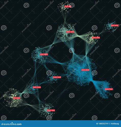 Big Data Visual Representation Cluster Analysis Visualization Advanced Analytics Stock Vector