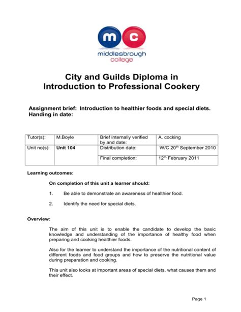 Unit 104 Assignment Brief