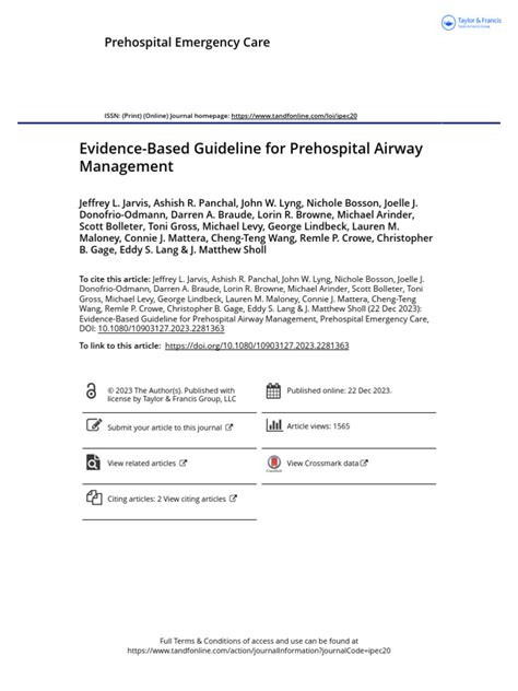 Prehospital Airway Management Pdf Emergency Medical Services