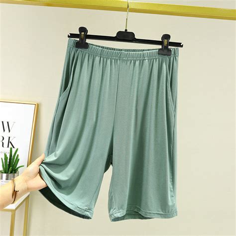 Badu Bg Дамски къси панталони за сън с дължина до коляното ежедневни и удобни долнища на