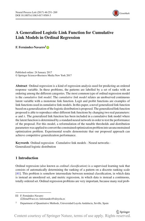 A Generalized Logistic Link Function For Cumulative Link Models In