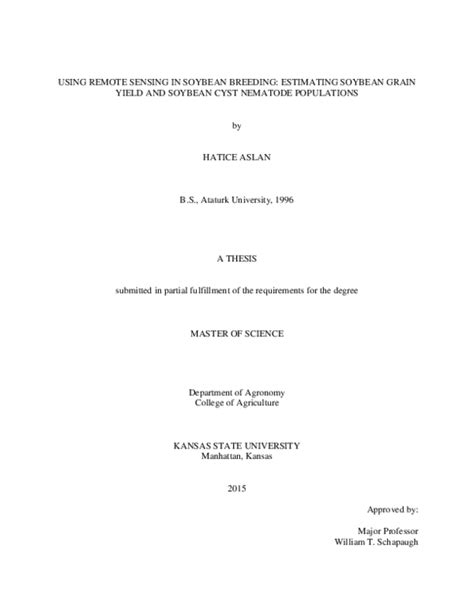 Pdf Using Remote Sensing In Soybean Breeding Estimating Soybean Grain Yield And Soybean Cyst