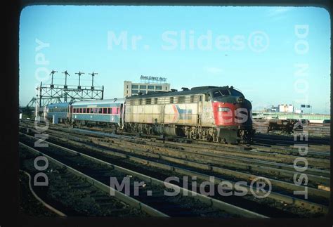 Original Slide Amtrak E9a 429 Wmbta Action South Station Boston Ma