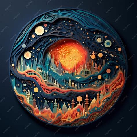 Premium Ai Image Multidimensional Paper Art
