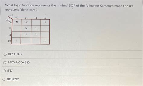 Get Answer What Logic Function Represents The Minimal Sop Of The Following Transtutors