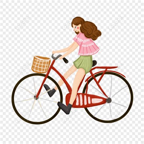 자전거 타기 소녀 Png 일러스트 무료 다운로드 Lovepik