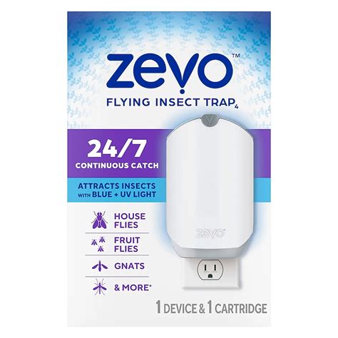 Zevo 247 Flying 1 Plug In Device 1 Cartridge Indoor Glue