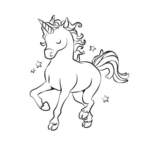 Free Vector Hand Drawn Unicorn Outline Illustration
