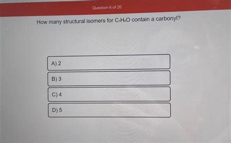Solved How Many Structural Isomers For C3h6o Contain A