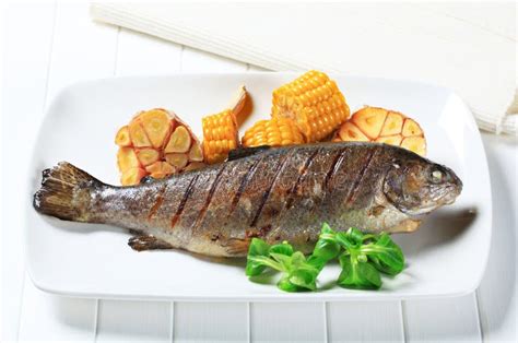 Trucha Asada A La Parrilla Foto De Archivo Imagen De Cena 33774314