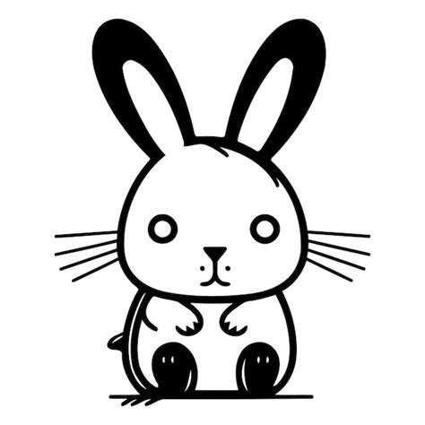 귀여운 만화 토끼 색 배경에 고립 된 터 일러스트레이션 프리미엄 벡터