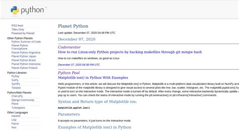 Planet Python Org Is No Longer Updating Issue 1703 Python