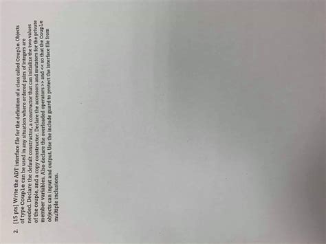 Solved 115 Pts Write The Adt Interface File For The