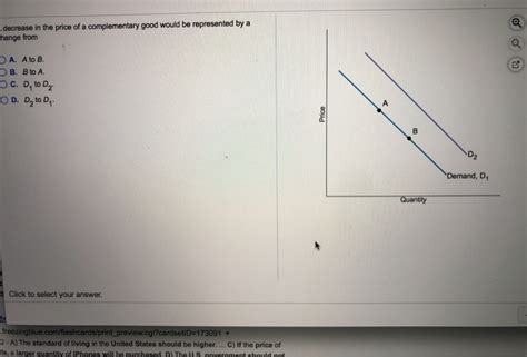 Solved Decrease In The Price Of A Complementary Good Would