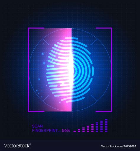 Fingerprint Biometric Scanner Digital Royalty Free Vector